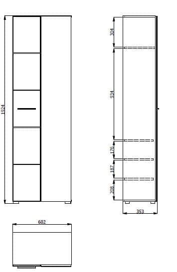Almira Narrow Shallow Depth Slim Wardrobe Online Outlet