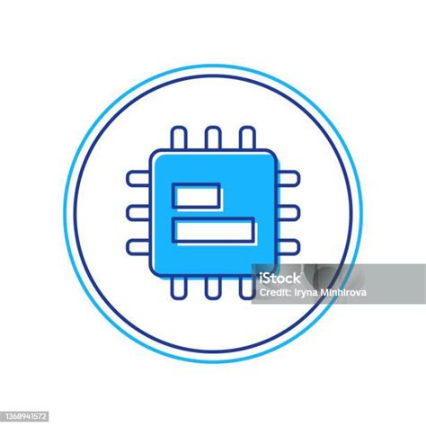 흰색 배경에 격리 된 마이크로 회로 Cpu 아이콘이있는 채워진 윤곽 컴퓨터 프로세서 회로 기판칩 또는 Cpu 마이크로 프로세서