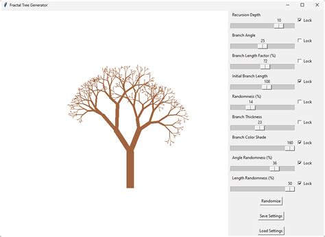 Fractal Tree Generator Customizable 2d Procedural Tree Generation By