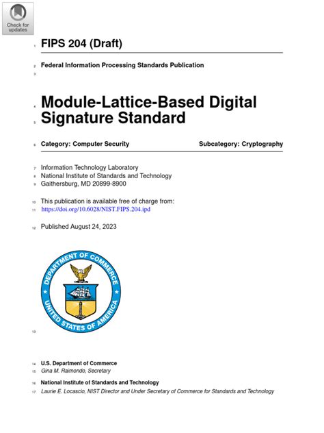 Nist Fips 204 Ipd Pdf Public Key Cryptography Cryptography