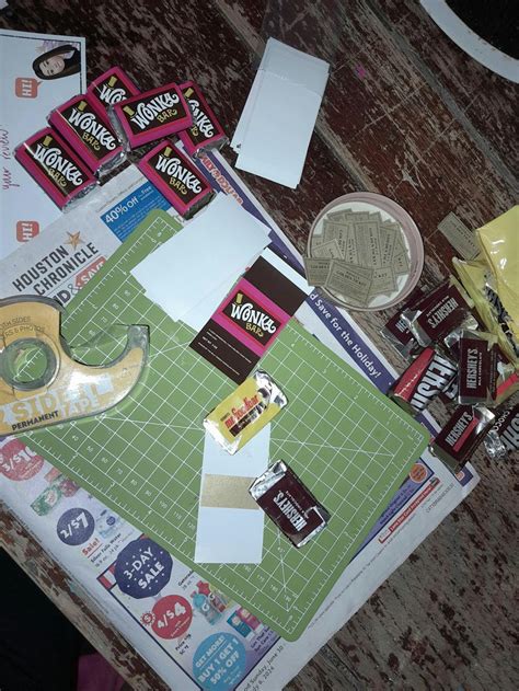 Set Of 48 Wrappers And Golden Tickets Non Personalized Miniature Won Candy Wrapper Store