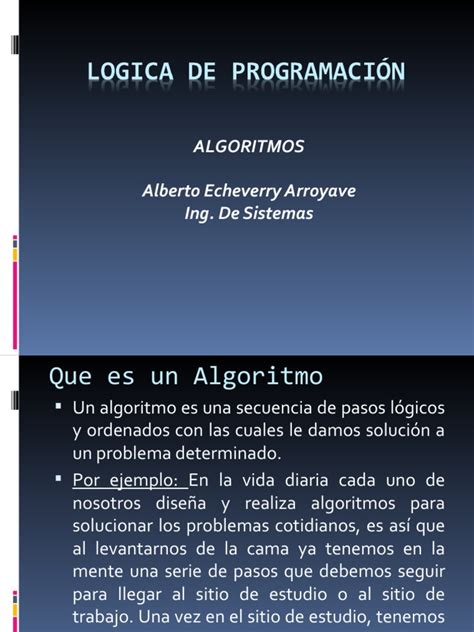 Logica De Programación Pdf Algoritmos Variable Informática