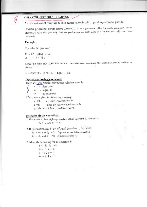 Operator Precedence Parsing S Oi Eratoii Pt Ec Ed En C E Paii U