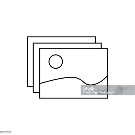 갤러리 웹사이트를 위한 디자인입니다 개요 벡터 아이콘 흰색 배경에 고립입니다 최신 유행 플랫 Ui 디자인 그래픽 그림에 서명 합니다 로고 그림입니다 Eps10입니다 0명에
