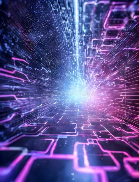 Futuristic Stream Transfer Technology Big Data And Cybersecurity Technology Concept Stock