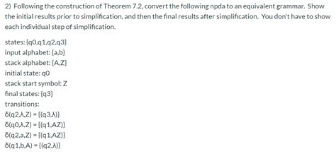 Solved Following The Construction Of Theorem Convert Chegg
