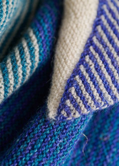 Striped Half Half Triangles Wrap Knitted Throw Patterns Knitted