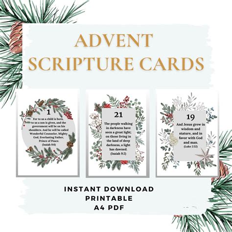 Advent Scripture Cards Nativity Christmas Calendar Advent Wreath