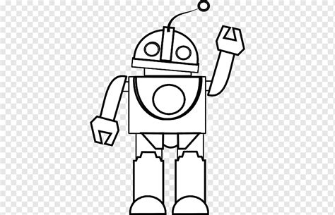 로봇 흑백 그림 색칠하기 책 로봇의 까만 각도 화이트 본문 Png Pngwing