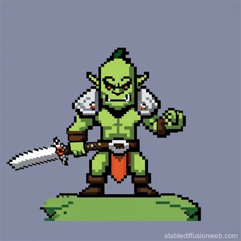 Orc Sprite Vs Enemy In Anime Style Stable Diffusion Online