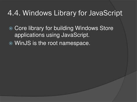 Ppt Building Windows Metro Store Apps With Javascript Powerpoint
