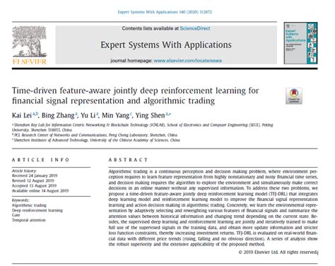 Pdf Time Driven Feature Aware Jointly Deep Reinforcement Learning For Financial Signal