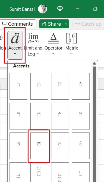 Insert X Bar Symbol In Excel Average Mean Symbol
