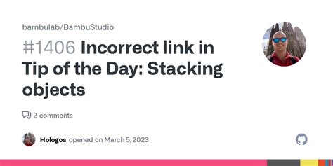 Incorrect Link In Tip Of The Day Stacking Objects · Issue 1406 · Bambulabbambustudio · Github