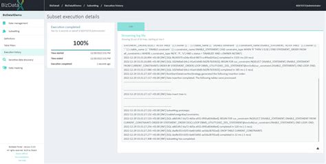 subset execution history