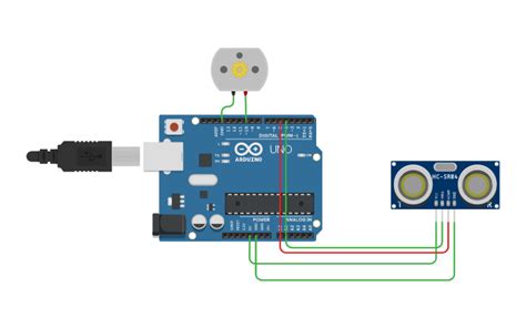 Circuit Design Ultrasonic Sensor Interfacing With Arduino Tinkercad