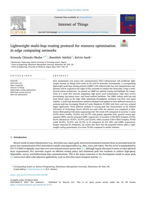 Pdf Lightweight Multi Hop Routing Protocol For Resource Optimisation