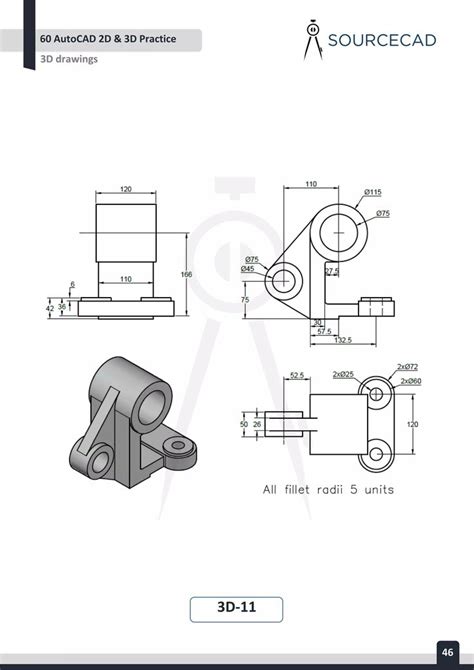 autocad 2dand3d practice drawing autocad drawing practice drawings