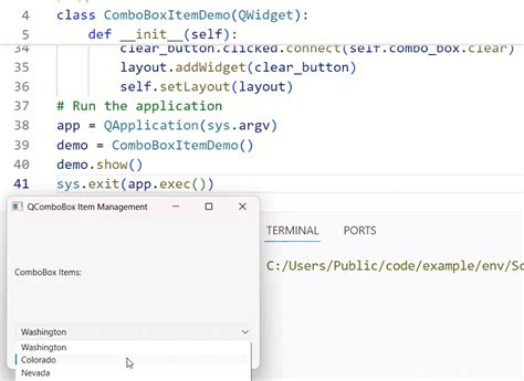 Qcombobox Widget In Pyqt6