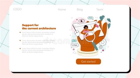 frontend development web banner or landing page website interface stock vector illustration