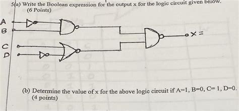Solved 5a Write The Boolean Expression For The Output X For