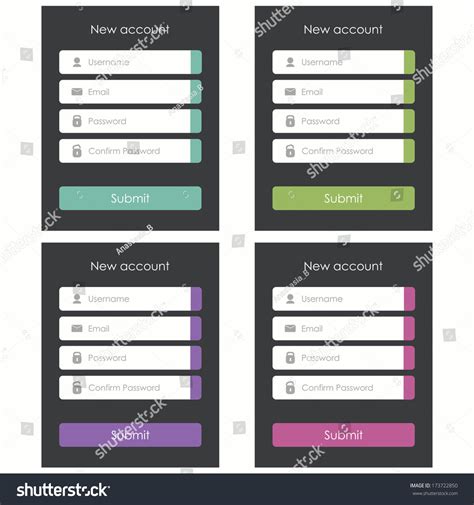 registration form flat design template website stock vector 173722850