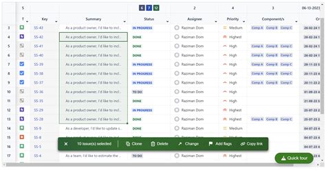 Floating Bulk Operation Bar
