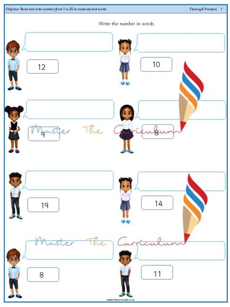 Year Read And Write Numbers From To In Numerals And Words