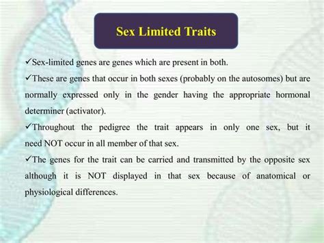 Sexinfluence Sex Linked And Sex Limitedtraits Pdf