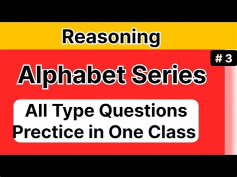 Reasoning Alphabet Series Questions Practice PART All Types Questions Covered Ssc