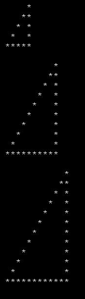 this program draws right triangles inserter overload c