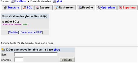 créer une base de donnée mysql avec easyphp