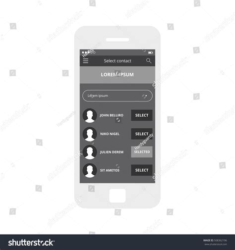 Mobile App Single Screen Ui Kit Stock Vector Royalty Free 508362196 Shutterstock
