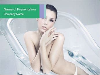 Naked WomanSitting In Glass Bathtub PowerPoint Template Backgrounds Google Slides ID