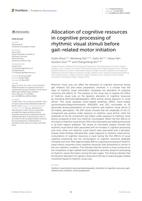 Pdf Allocation Of Cognitive Resources In Cognitive Processing Of