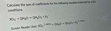 Calculate The Sum Of Coefficients For The Following Chegg Com