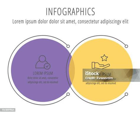 현대 벡터 일러스트입니다 인포 그래픽 서클 템플릿은 두 요소 섹터 아이콘으로 구성 됩니다 비즈니스 프리젠테이션 웹 디자인 인터페이스 워크플로우 레이아웃 2 단계로 구성 된