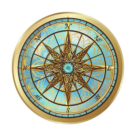 Compass Vinyl Sticker Gold Compass Decal Travelers Decal Directional