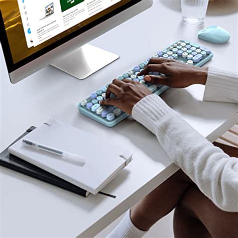 Mofii Wireless Keyboard And Mouse Combo Blue Retro Keyboard With Round Keycaps 2 4ghz Dropout