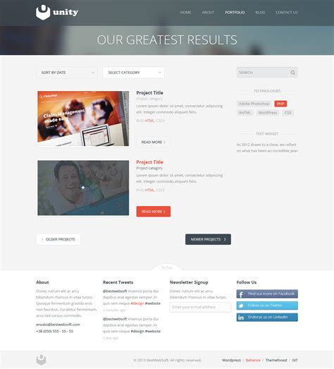 Unity Multipurpose Psd Template By Bestwebsoft Themeforest
