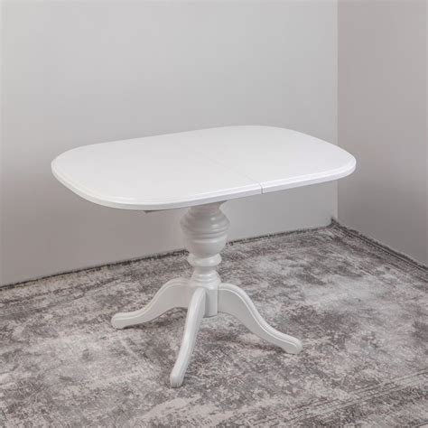 ᐉ Стіл розсувний овальний Meblion Амадеус Білий 034 • Краща ціна в