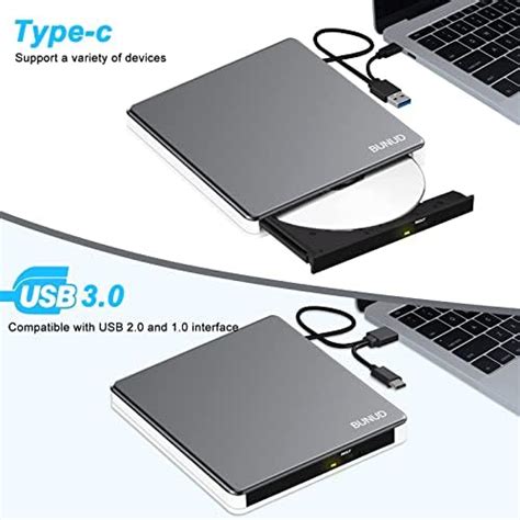 Lecteur De Cd Dvd Externe Usb Type C Graveur De Cd Dvd Rom Cd Dvd Rw Lecteur De Disque