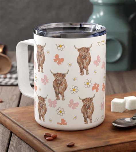 Highland Cow Coffee Mug Insulated Travel Cup Cow Lover T Coffee