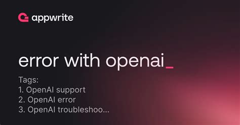 Error With Openai Threads Appwrite