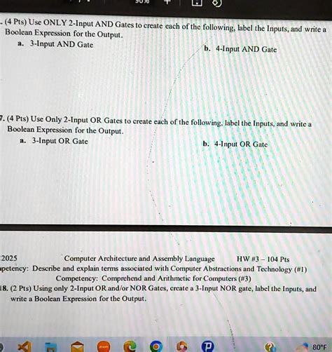 Solved Texts 606 4 Pts Use Only 2 Input And Gates To Create Each Of