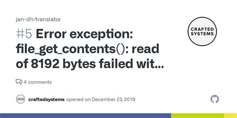 Error Exception Filegetcontents Read Of 8192 Bytes Failed With