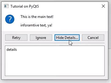 Pyqt Tutorial Messageboxes Popup Windows