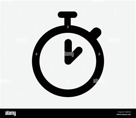 Stopwatch Timer Outline Shape Icon Black Time Clock Button Dial Counter