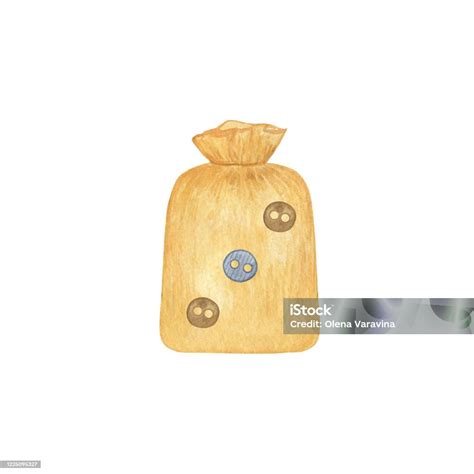 회색과 밝은 갈색 버튼 고립 된 개체 흰색 배경 인사말 카드 여행 기사 프랑스 프로방스 섬유 디자인의 상징에 대한 수채화 일러스트와 라벤더베이지 봉지의 손으로 그린 이미지