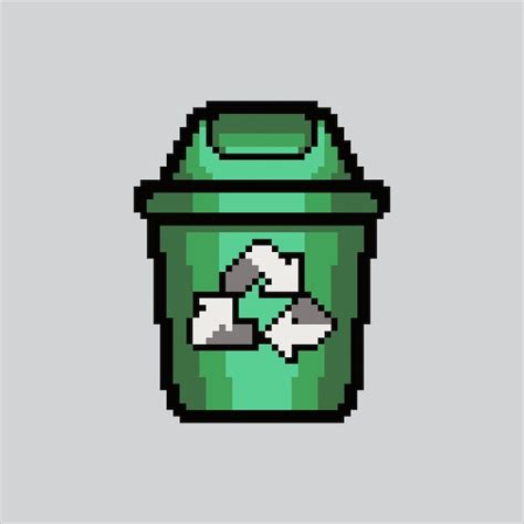 Premium Vector Pixel Art Illustration Trash Can Pixelated Trash Can Trash Can Icon Pixelated